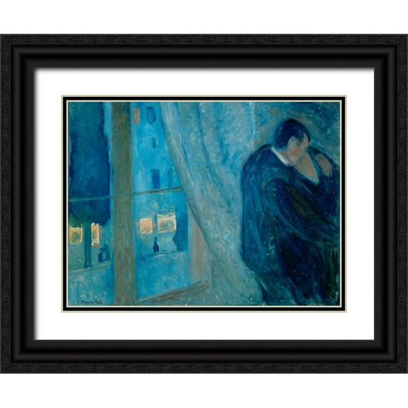 Munch, Edvard 14x12 Black Ornate Wood Framed with Double Matting Museum ...