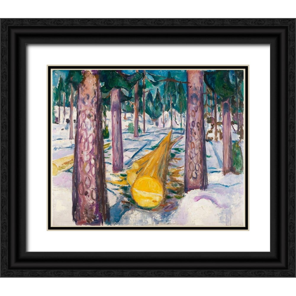 Munch, Edvard 14x12 Black Ornate Wood Framed with Double Matting Museum ...