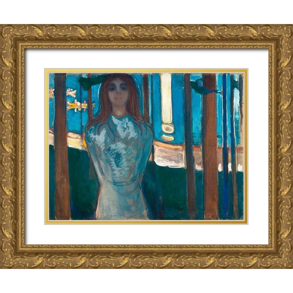 Munch, Edvard 14x12 Gold Ornate Wood Framed with Double Matting Museum ...