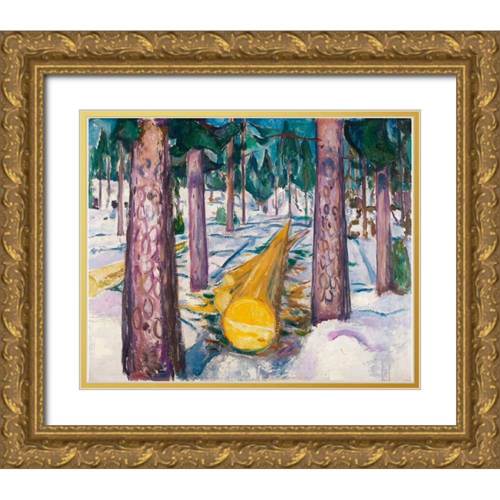 Munch, Edvard 14x12 Gold Ornate Wood Framed with Double Matting Museum ...