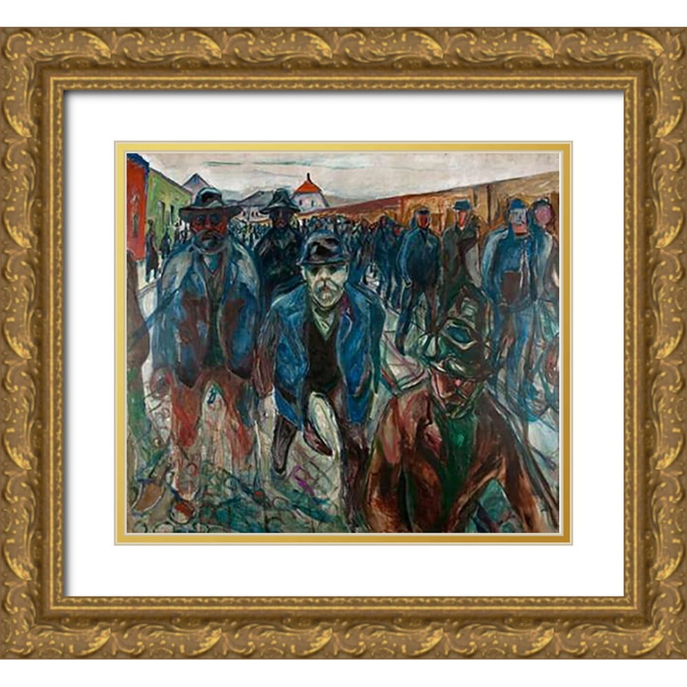 Munch, Edvard 17x15 Gold Ornate Wood Framed with Double Matting Museum ...