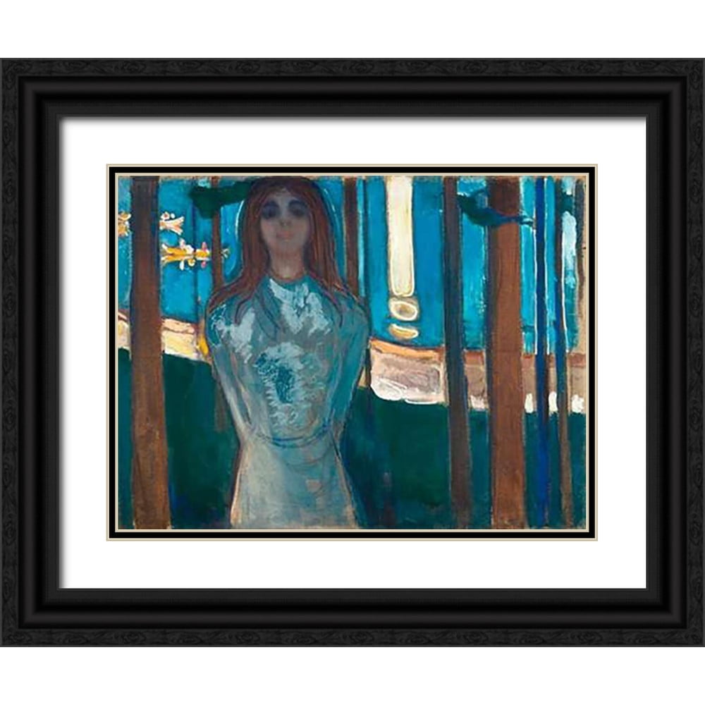 Munch, Edvard 18x15 Black Ornate Wood Framed with Double Matting Museum ...