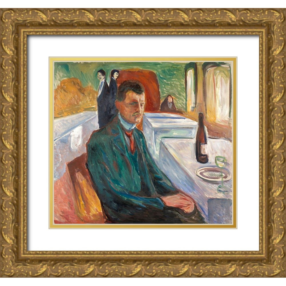 Munch, Edvard 22x20 Gold Ornate Wood Framed with Double Matting Museum ...