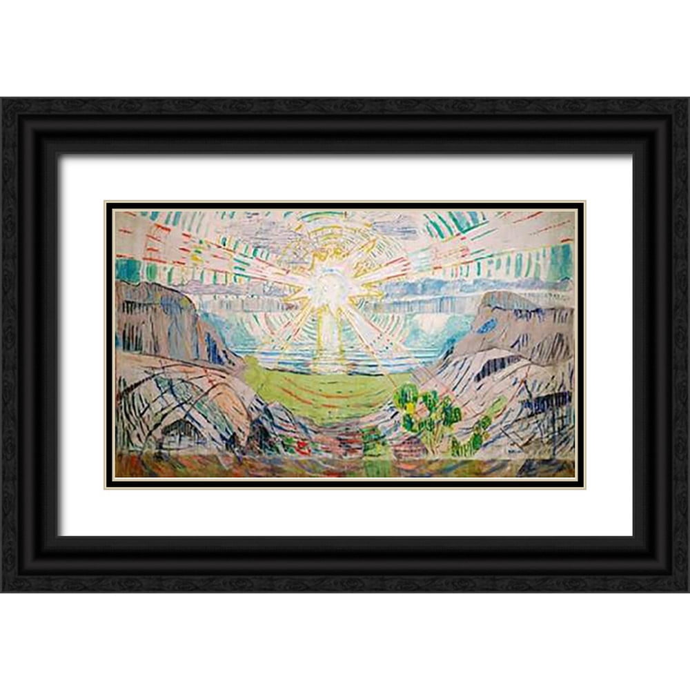 Munch, Edvard 24x16 Black Ornate Wood Framed with Double Matting Museum ...