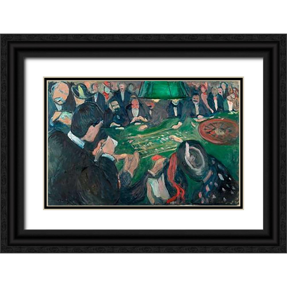 Munch, Edvard 24x17 Black Ornate Wood Framed with Double Matting Museum ...
