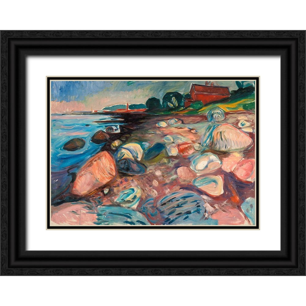 Munch, Edvard 24x18 Black Ornate Wood Framed with Double Matting Museum ...