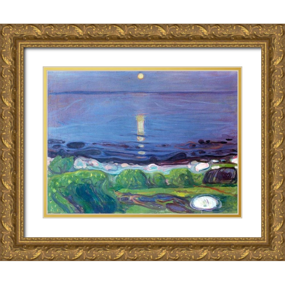 Munch, Edvard 24x19 Gold Ornate Wood Framed with Double Matting Museum ...