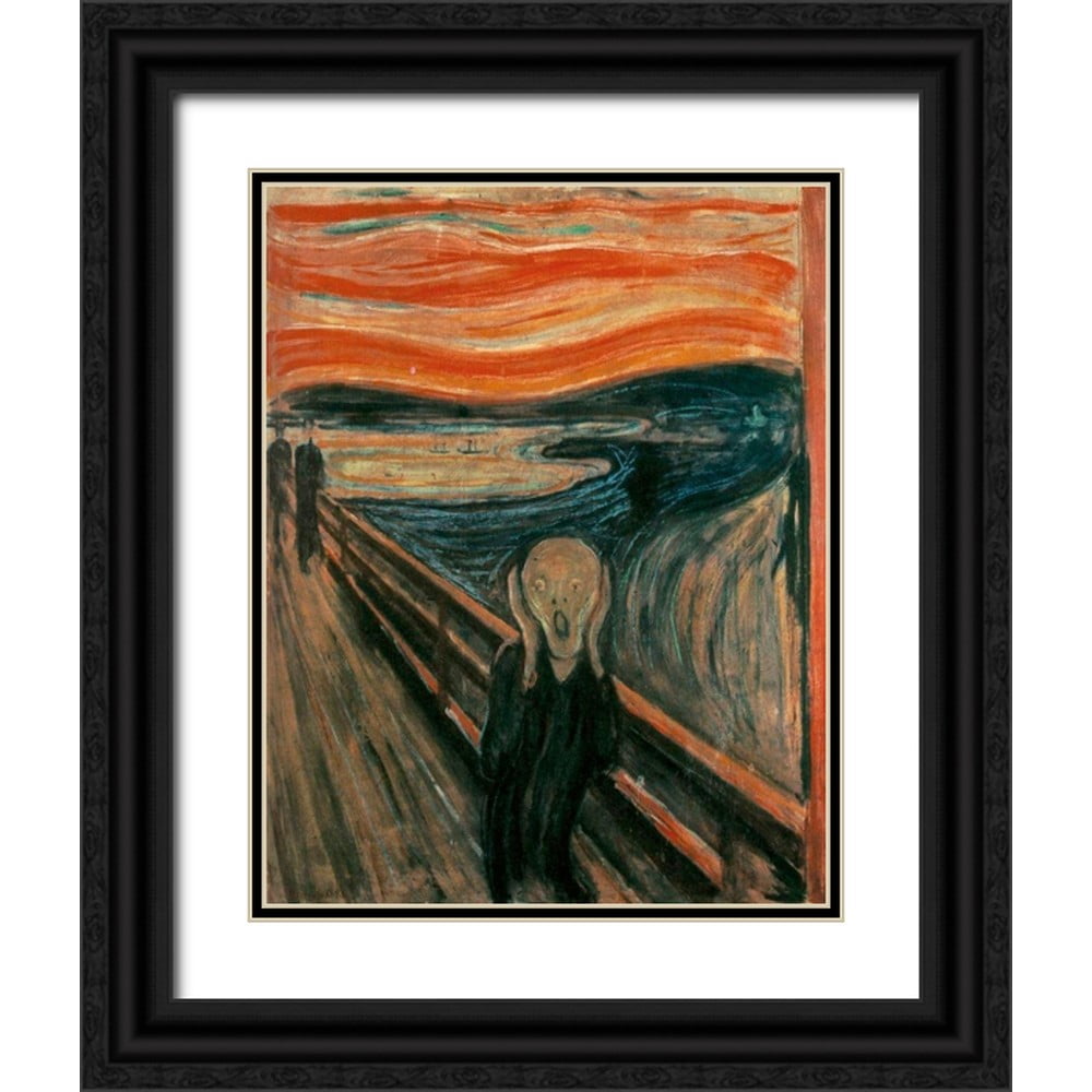 Munch, Edvard 26x32 Black Ornate Wood Framed with Double Matting Museum ...
