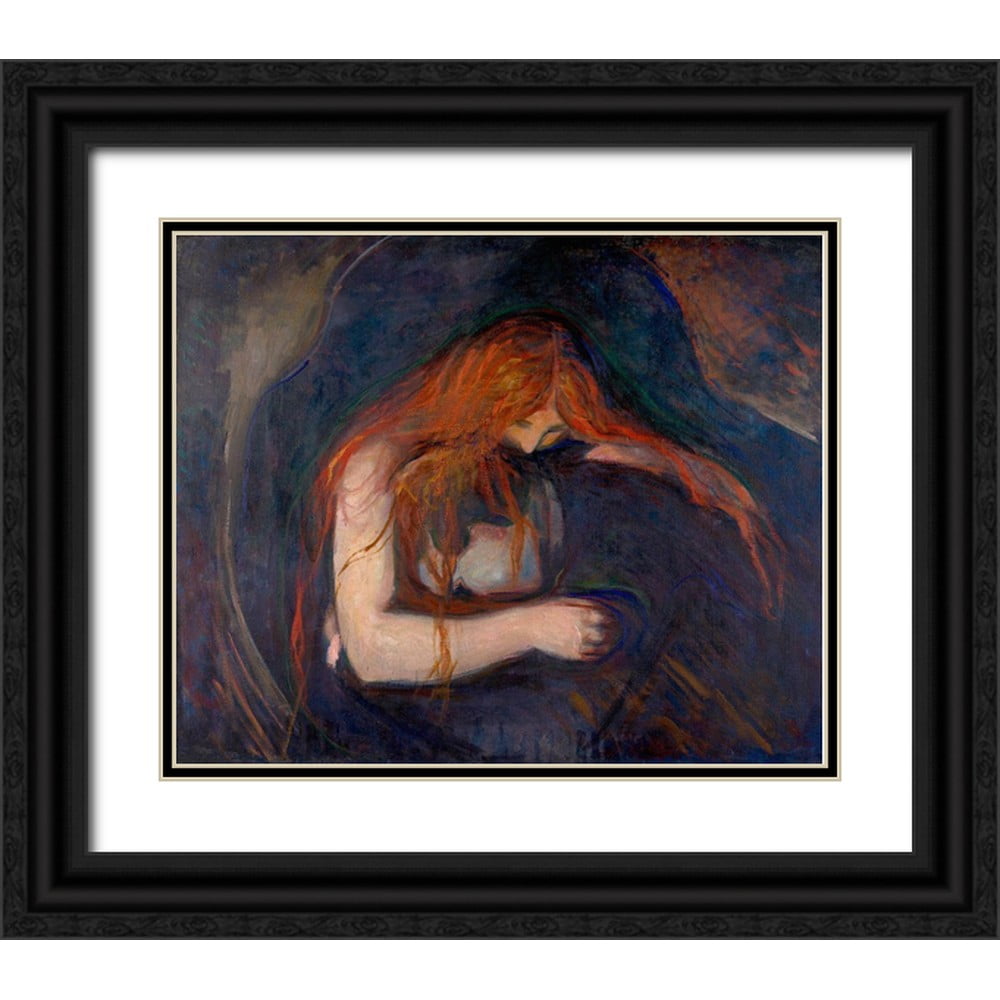 Munch, Edvard 31x26 Black Ornate Wood Framed with Double Matting Museum ...