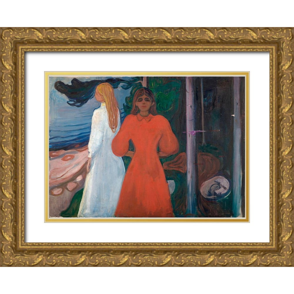 Munch, Edvard 32x24 Gold Ornate Wood Framed with Double Matting Museum ...