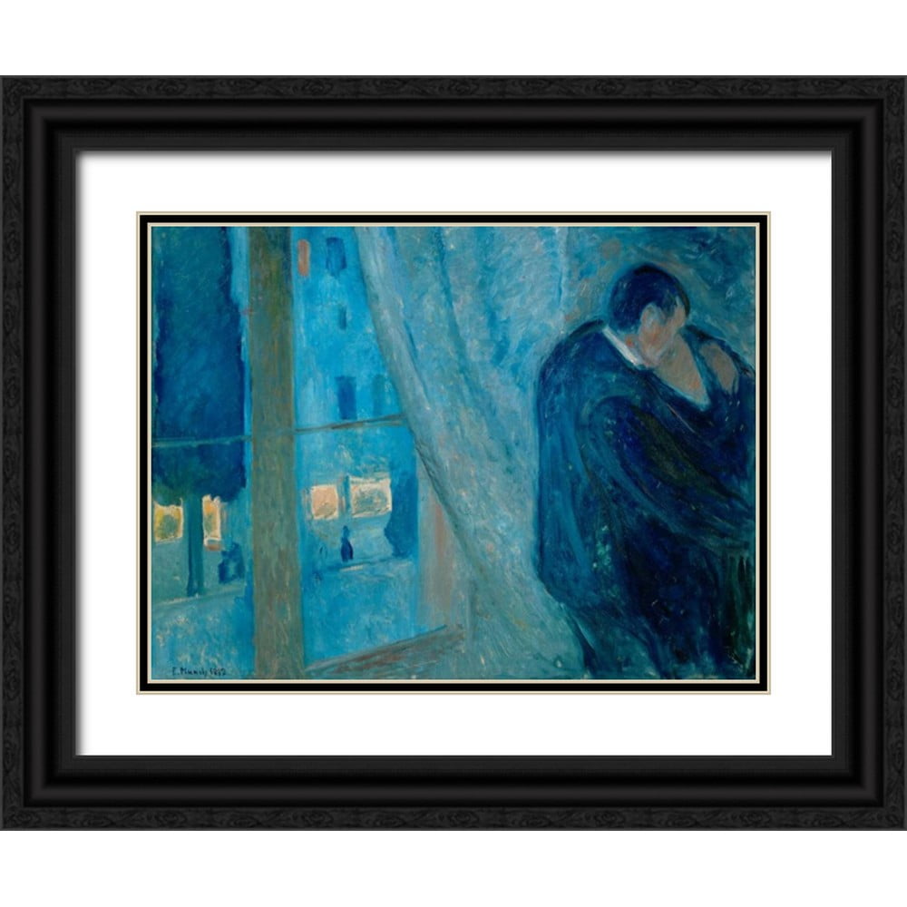 Munch, Edvard 32x25 Black Ornate Wood Framed with Double Matting Museum ...