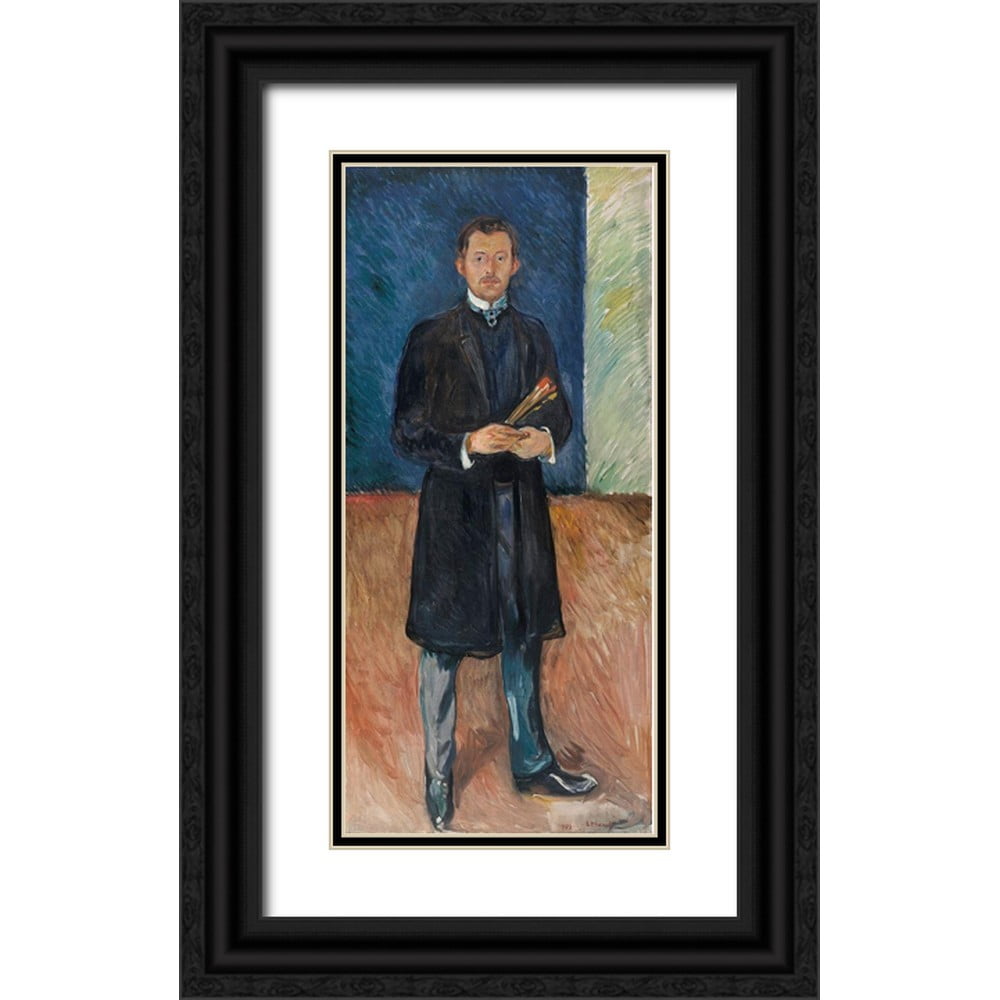 Munch, Edvard 9x14 Black Ornate Wood Framed with Double Matting Museum ...