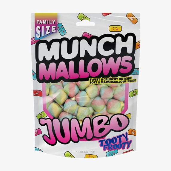 Munch Mallows Jumbo Candy - Fruity Tooty Frooty Marshmallows - Crunchy ...