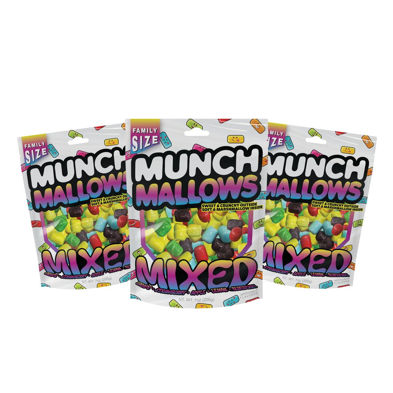 Munch Mallows Marshmallows - Mixed Flavor Pack - Fruity Candy, Dual ...