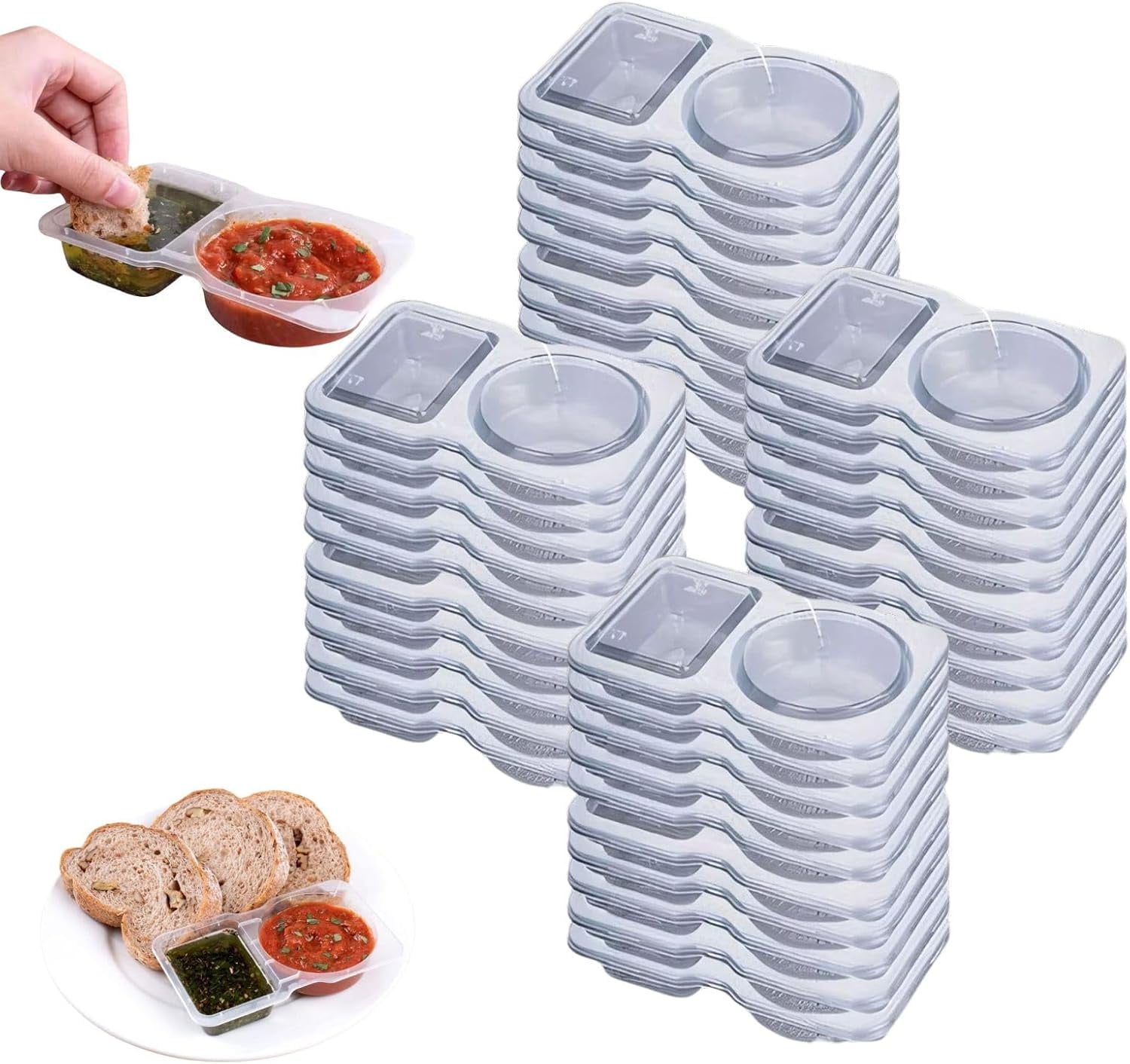 Munch Mate Snack Containers, Snack Pack Containers 2 Compartments ...