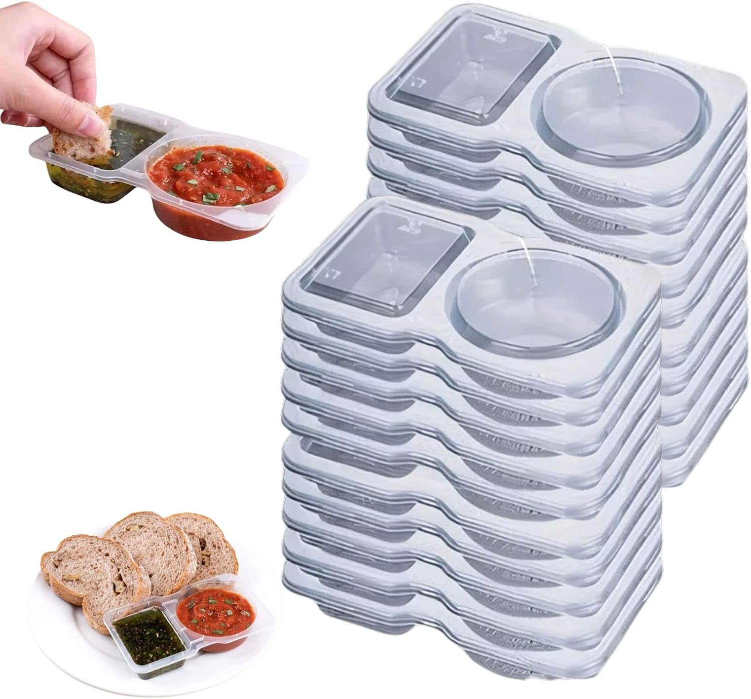 Munch Mate Snack Containers, Snack Pack Containers 2 Compartments ...