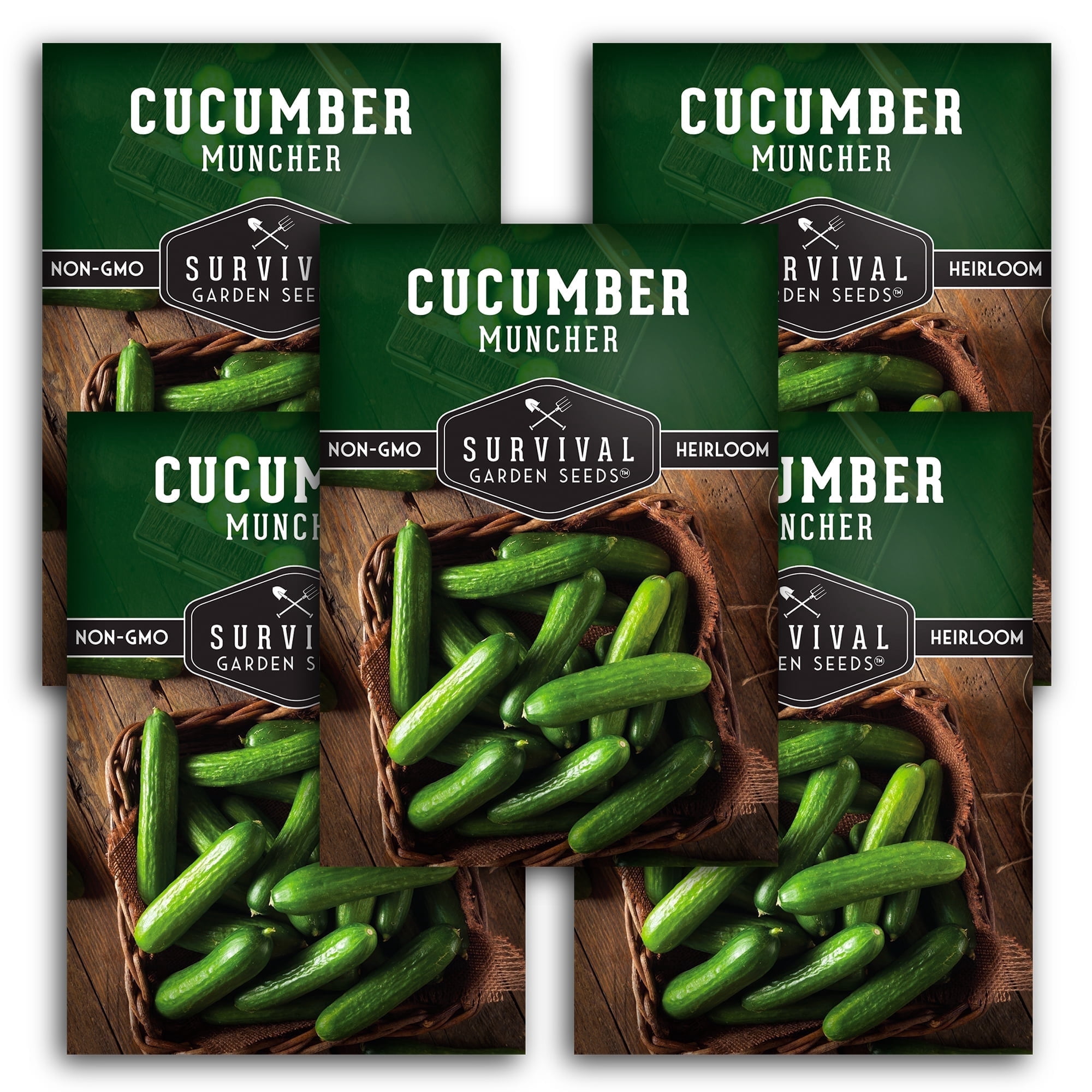 Muncher Cucumber Seeds - Non-GMO Heirloom Full Sun Annual Vegetable - 5 ...