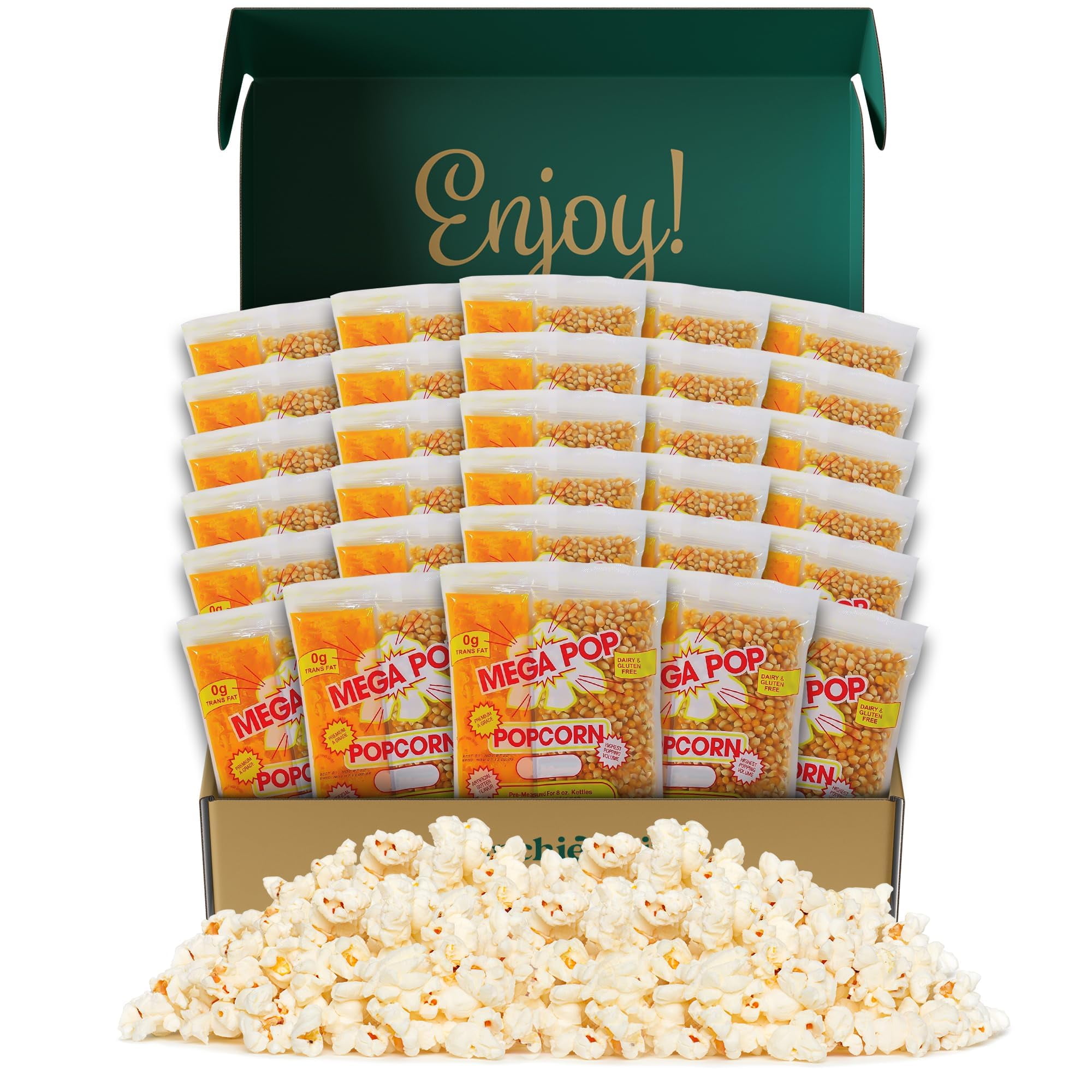 Munchie Gift Box (12 VTF5 count) 8 oz Popcorn Machine Popcorn Packets Mega-pop Popcorn Oil and ...