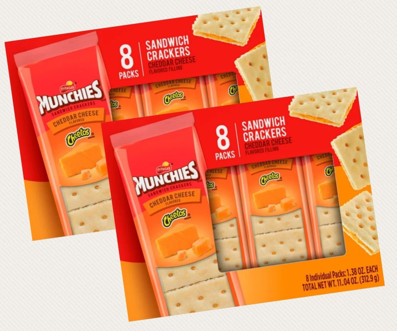 Munchies Cheetos Cheddar Flavored Sandwich Crackers (2 Box Bundle ...