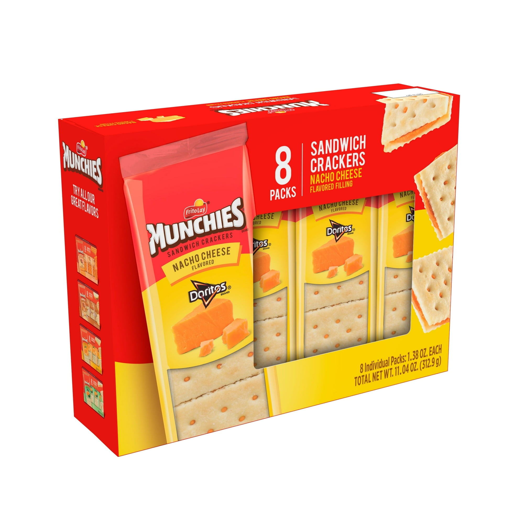 Munchies Doritos Nacho Cheese Sandwich Crackers, 1.38 oz, 8 Count ...