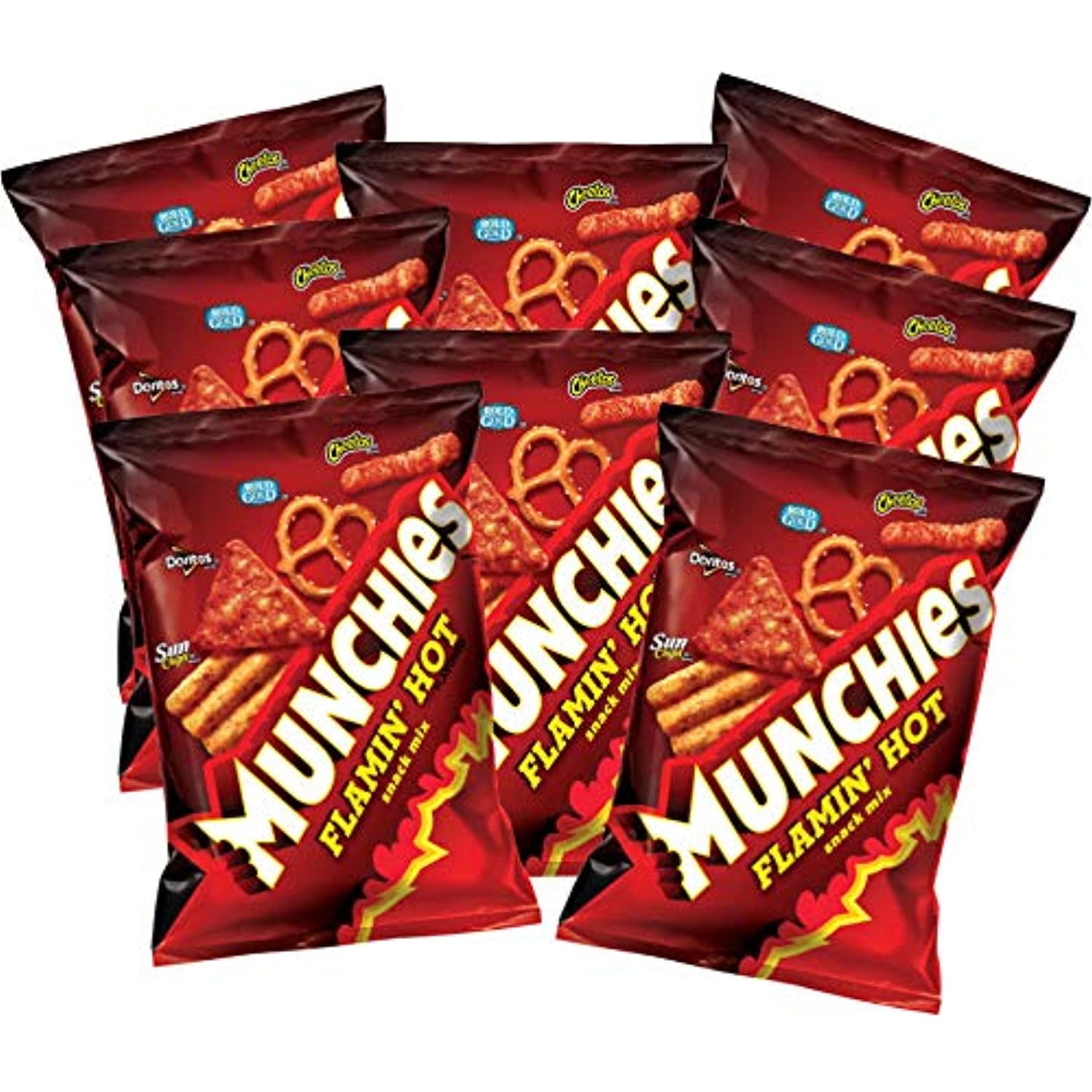 Cheetos Munchies Flamin Hot Snack Mix, 2 Ounce Bags, Bulk Pack of 8 ...