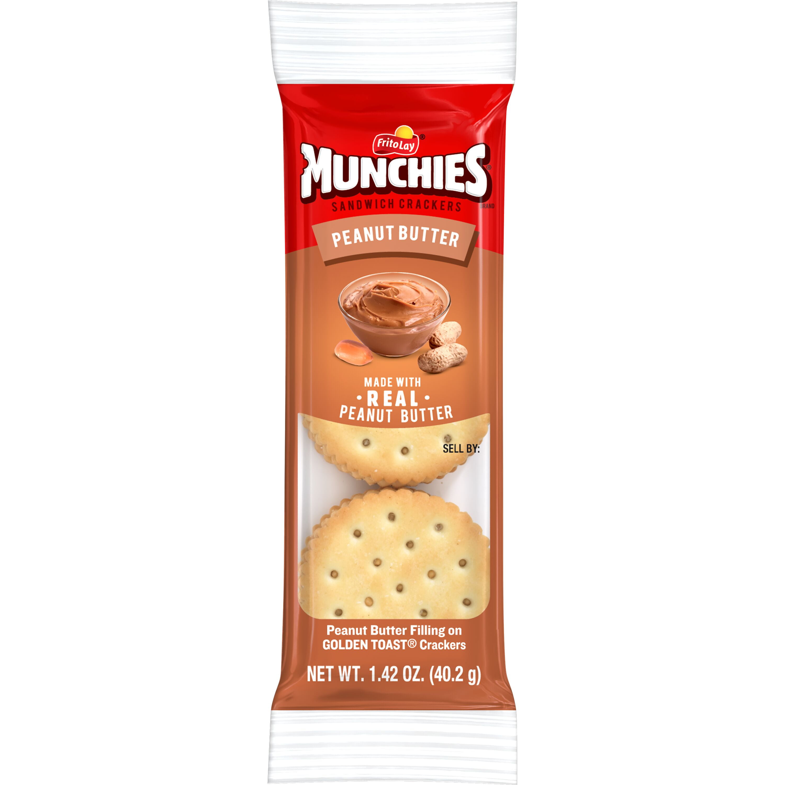 Munchies Golden Toast Peanut Butter Sandwich Snack Crackers, 1.42oz Bag ...