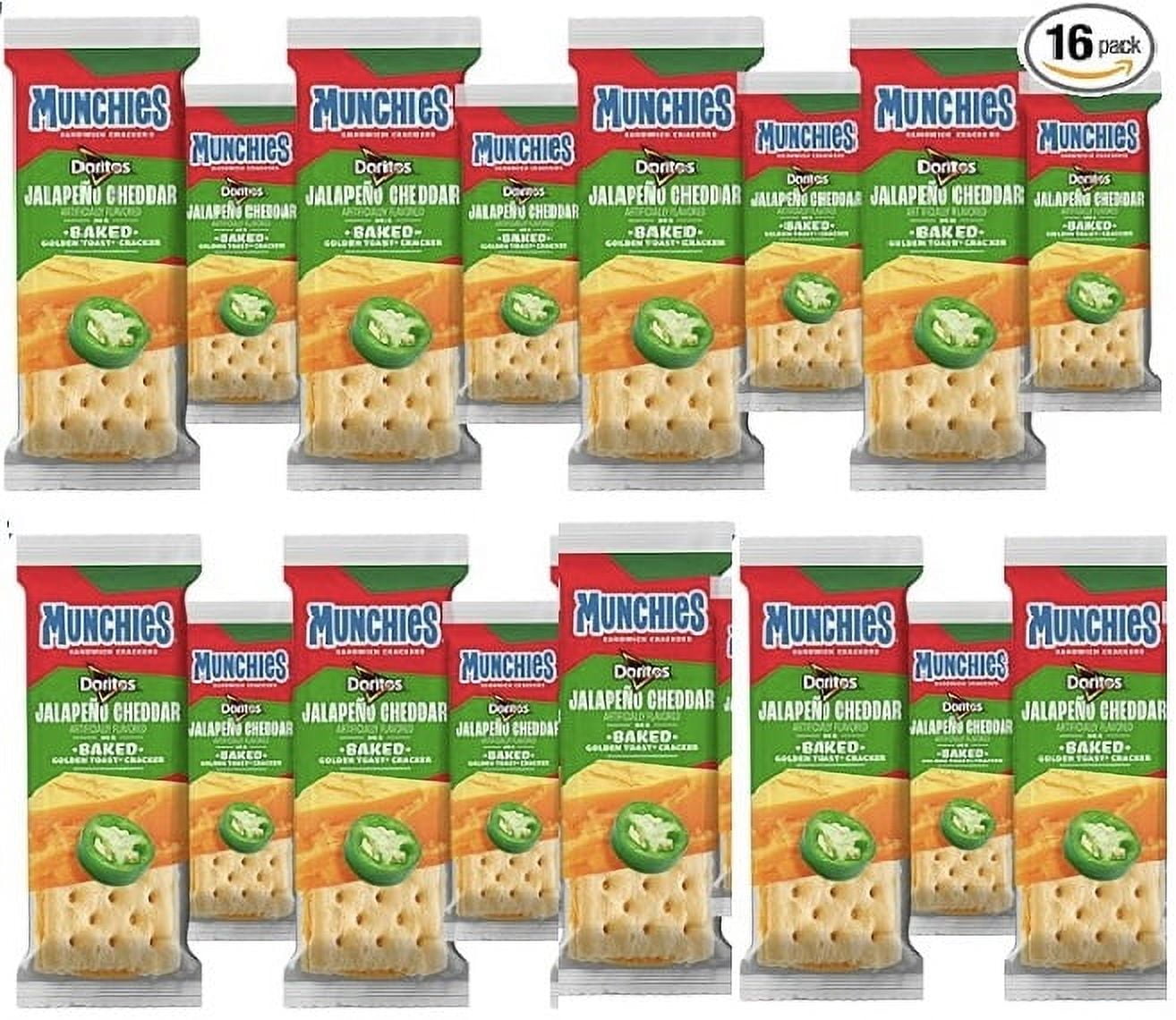 Munchies Jalapeno Cheddar Sandwich Crackers - Spicy Snack Packs, 16 ...