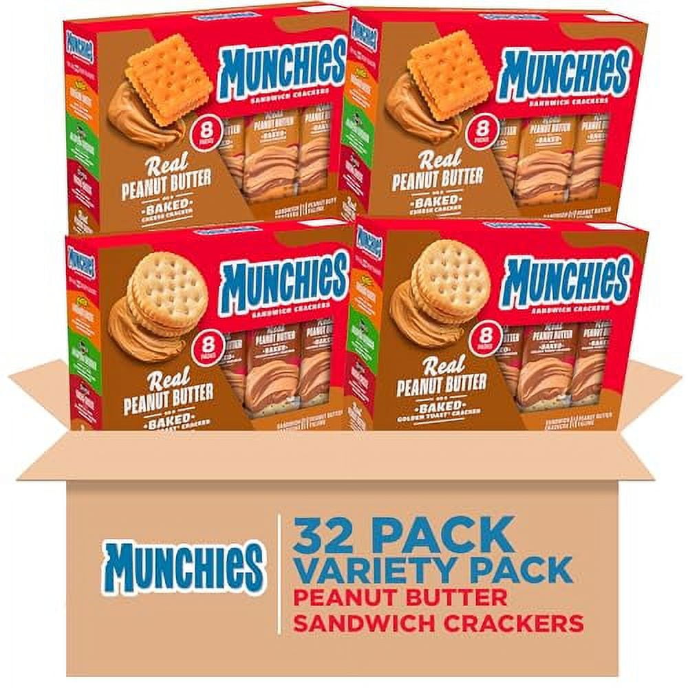 Munchies Sandwich Crackers, Assorted Peanut Butter Variety Pack (Pack ...