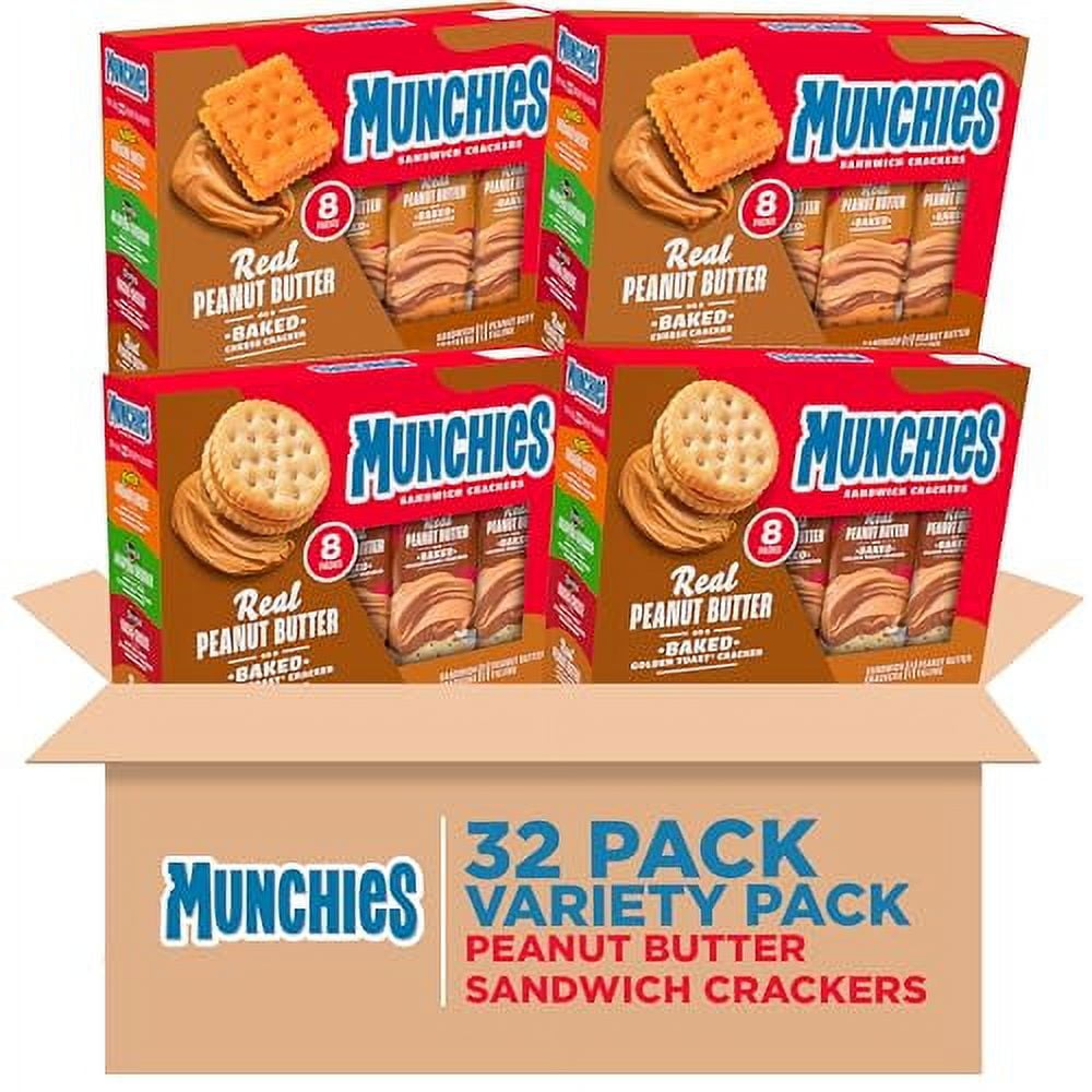 Munchies Sandwich Crackers, Peanut Butter Variety Pack, Snack, 4 Count ...