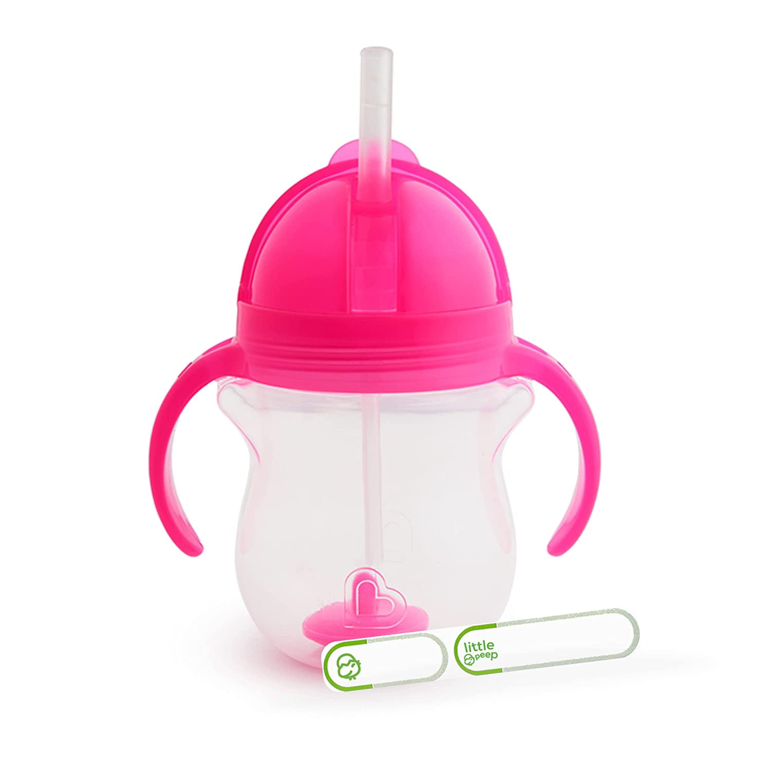 Munchkin Any Angle Click Lock Weighted Straw Trainer Cup, Pink, 7oz 1 ...