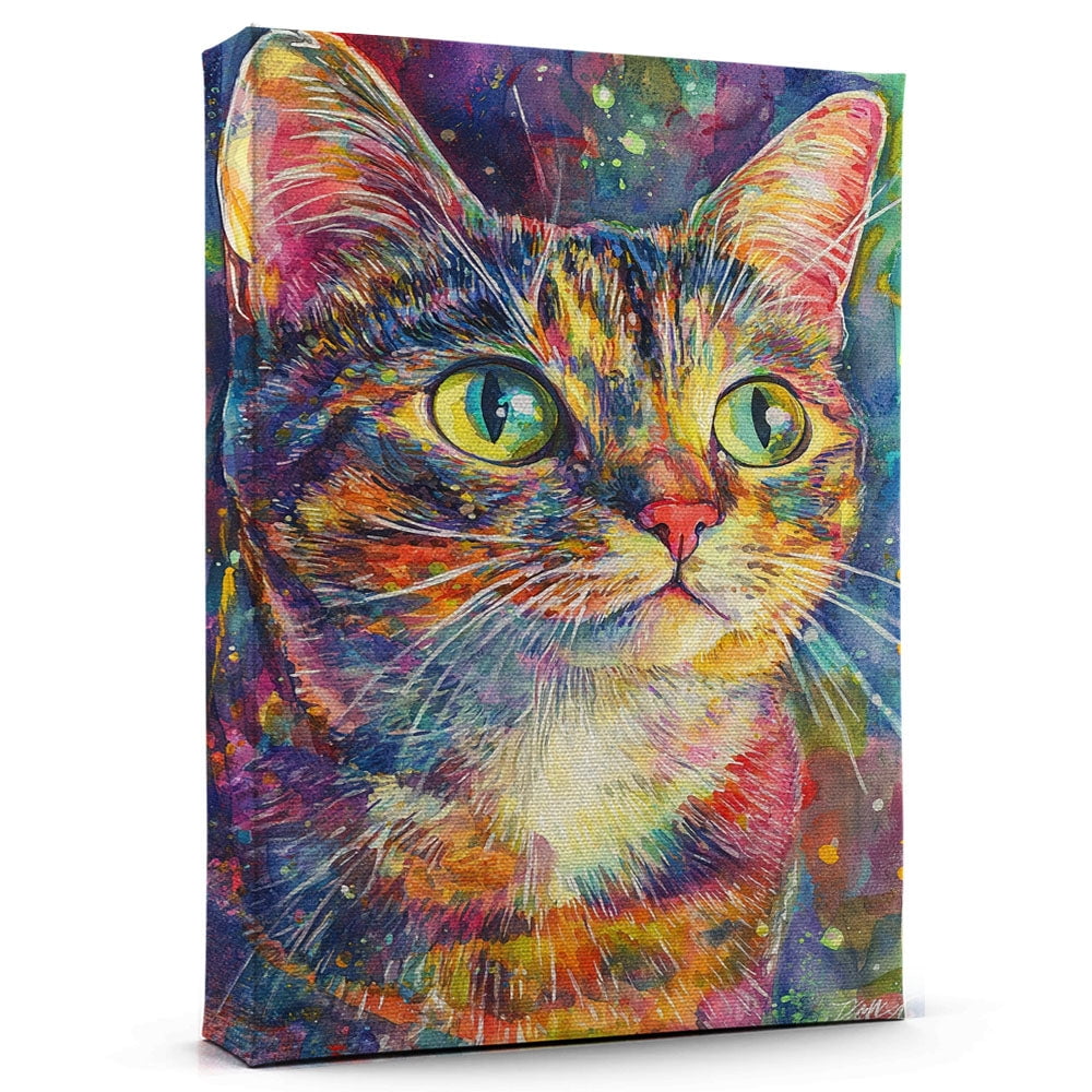 Munchkin Cat Tabby Canvas, Colorful Munchkin Cat Tabby Picture Canvas ...