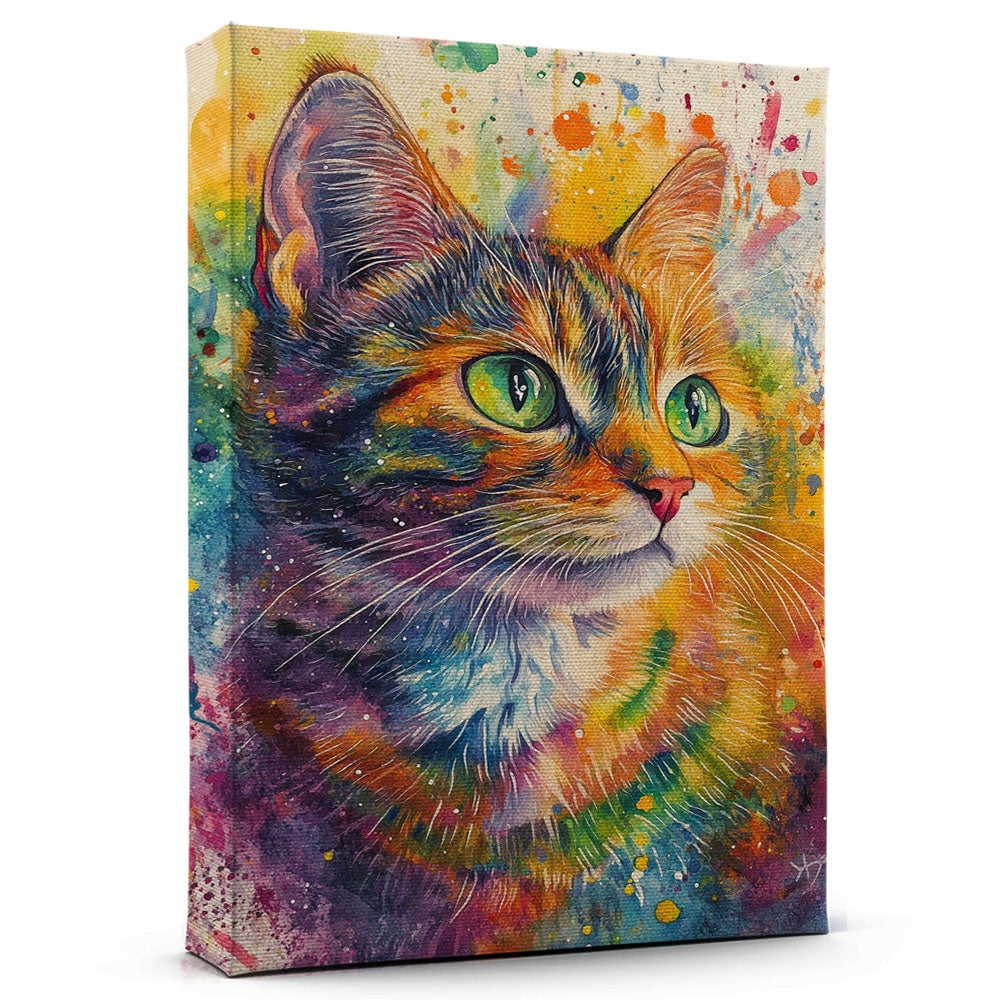 Munchkin Cat Tabby Canvas Wall Art Animal Decor, Munchkin Cat Tabby ...