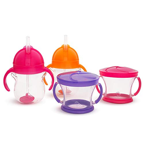 Munchkin Happy Snacker Snack Catcher and Toddler Weighted Straw Sippy ...