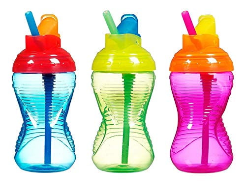 Munchkin Mighty Grip Flip Straw Cup, 10 oz 1 ea Pack of 3, Colors may ...
