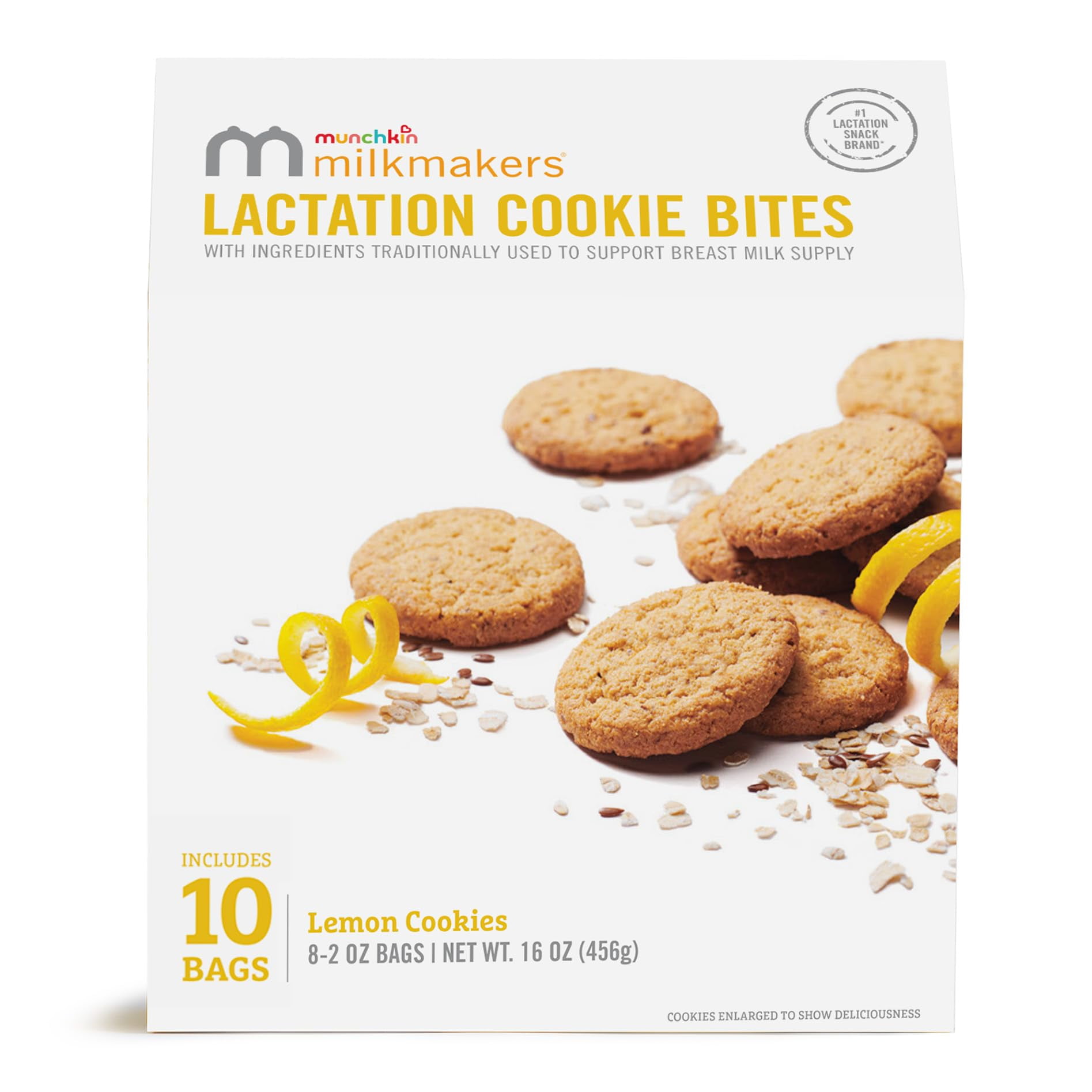 Munchkin Milkmakers Lactation Cookie Bites, Lemon Bliss, 10 Ct C11 ...