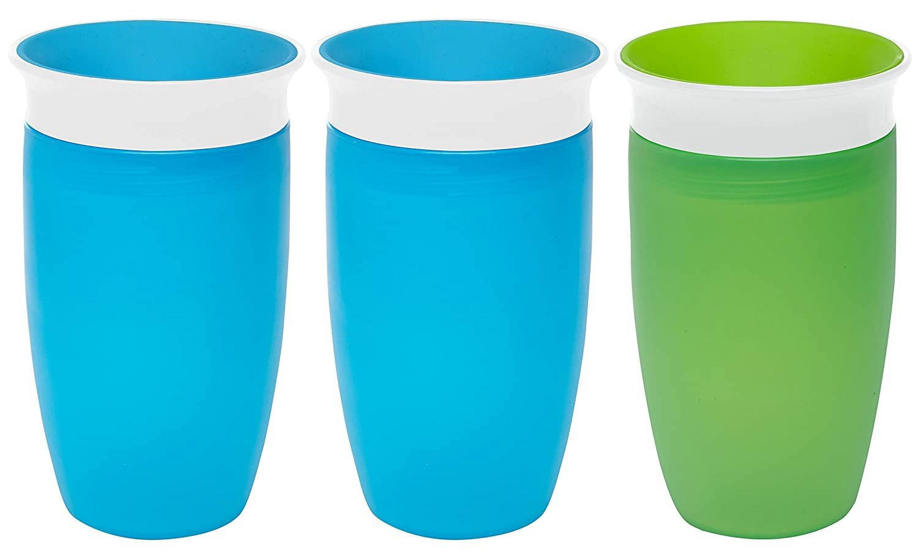 Munchkin Miracle 360 Degree 10 Ounce Spoutless Cup, 3 Pack, Blue/Blue ...