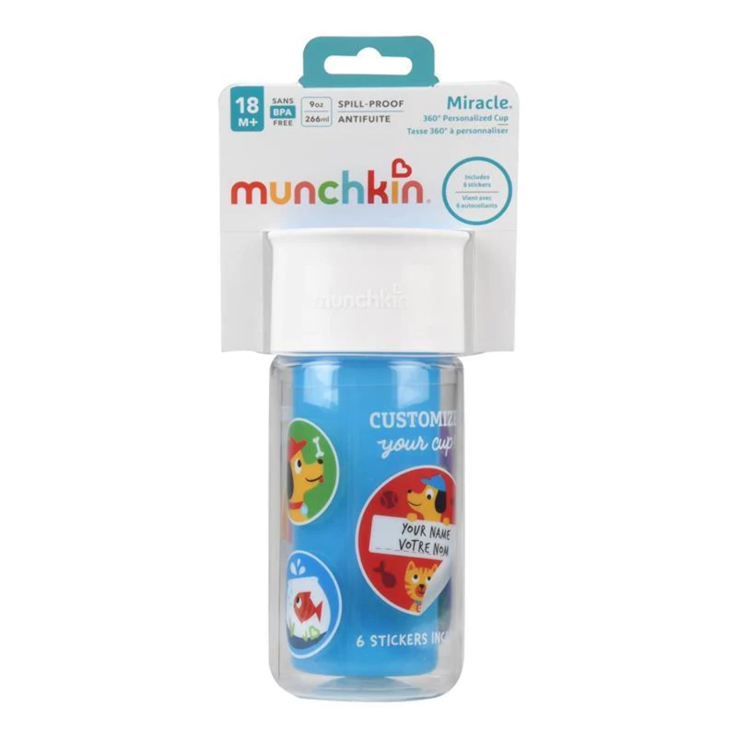 Munchkin® Miracle® 360° Insulated Sticker Sippy Cup, 9 oz, Color May ...