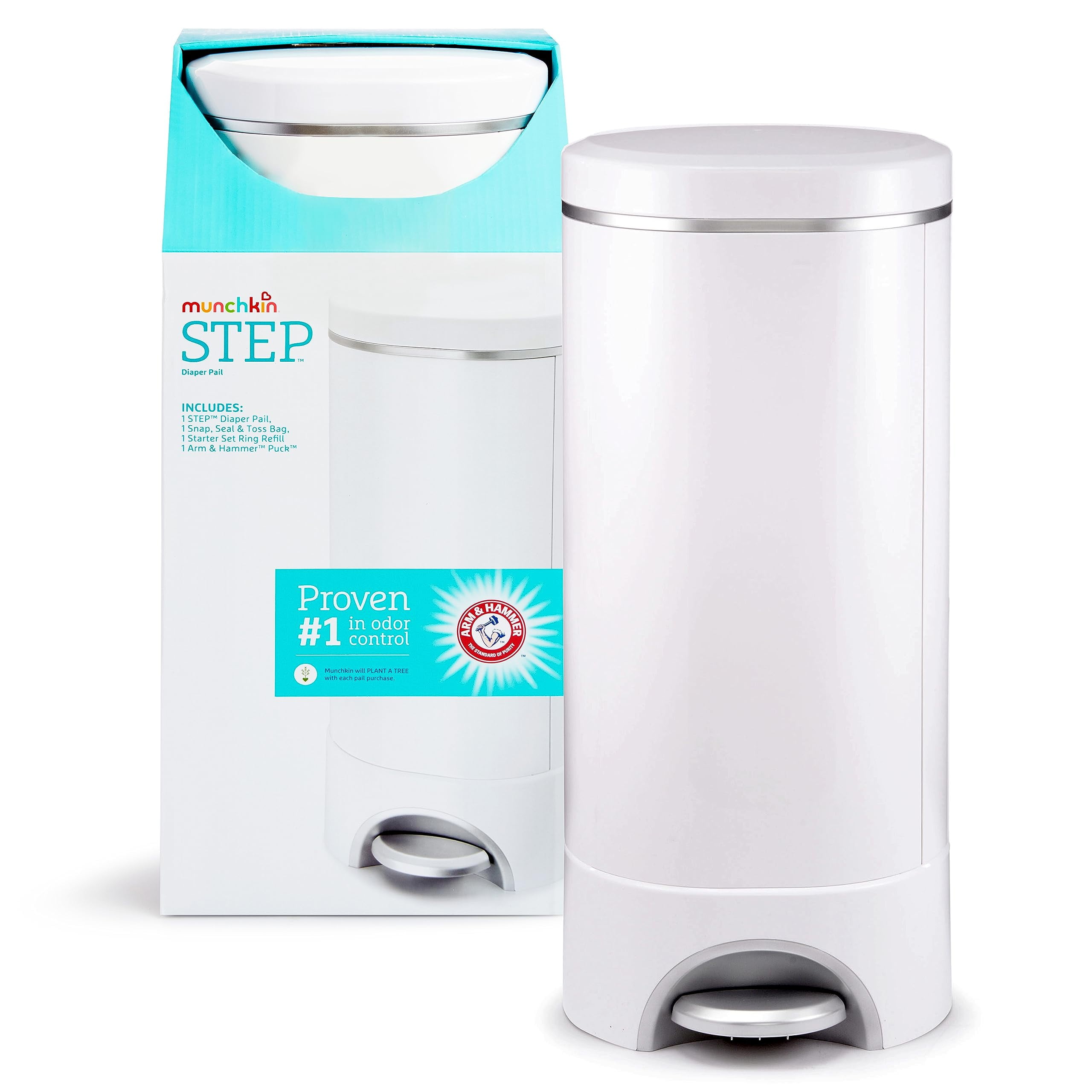 Munchkin® STEP™ Diaper Pail MMF7 Powered by Arm & Hammer, #1 in Odor ...
