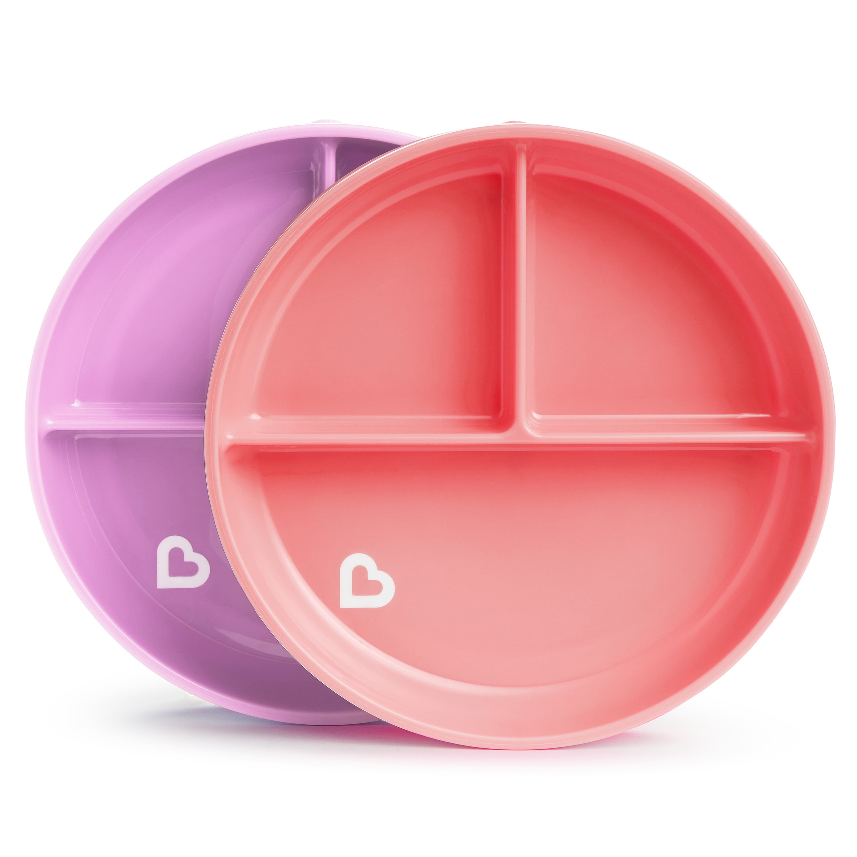Munchkin Suction Plates Pink Purple 2 Pack with Deep Sides and Quick ...