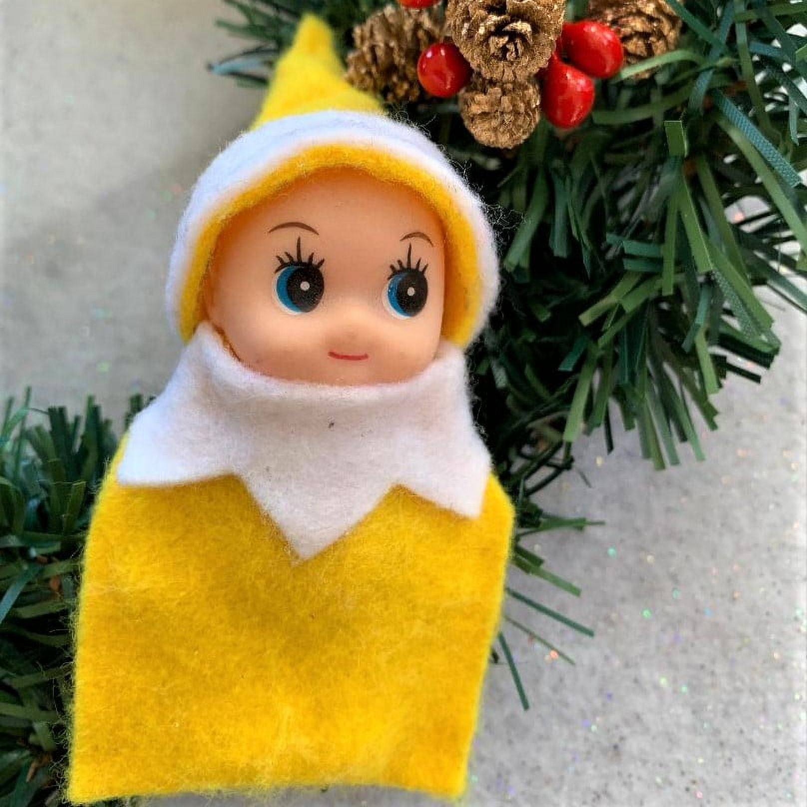 Munchkins and Doodlebugs Yellow Baby Elf Figurine, Elf Baby, Christmas ...