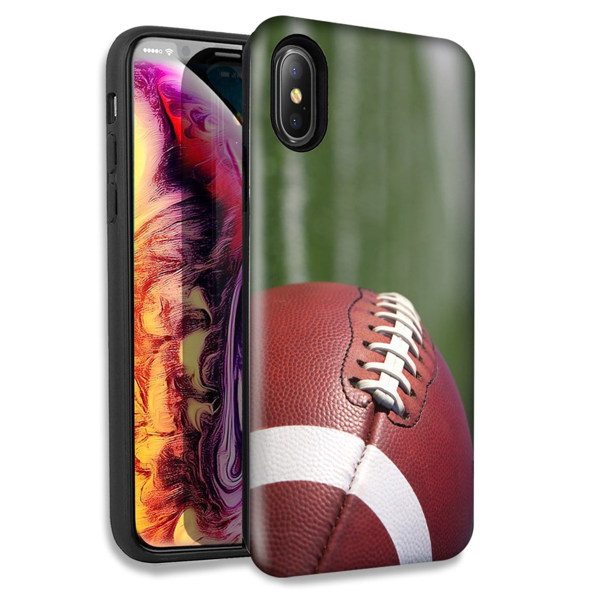 Mundaze Football Double Layer Hybrid Case Cover For Apple iPhone X XS ...