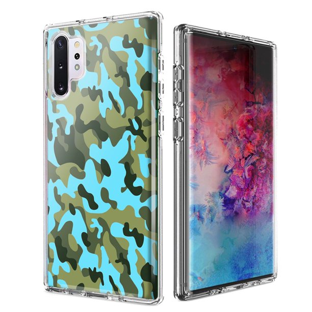 Mundaze Samsung Galaxy Note 10 Plus + Blue Green Camo Design Double ...