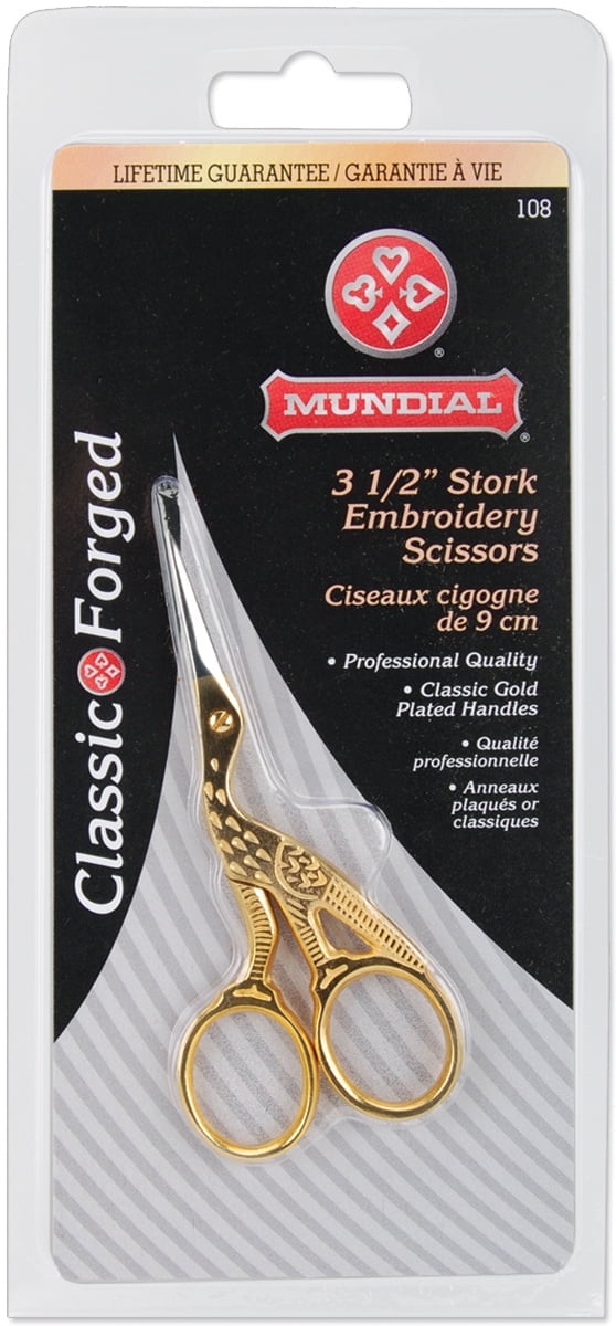 Mundial Gold Stork Embroidery Scissors 3 1/2" - Walmart.com