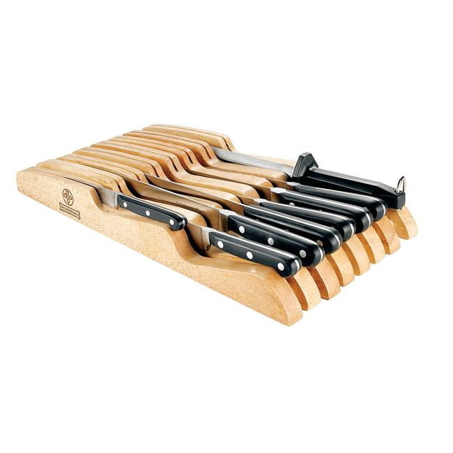 Mundial KST-2 17 x 9 x 21 in. Solid Wood-In-Drawer Knife Storage Tray ...