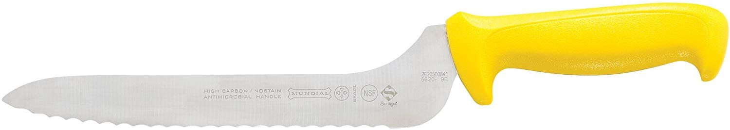 Mundial Y5620-9E 9-Inch Offset Serrated Edge Sandwich Knife, Yellow ...