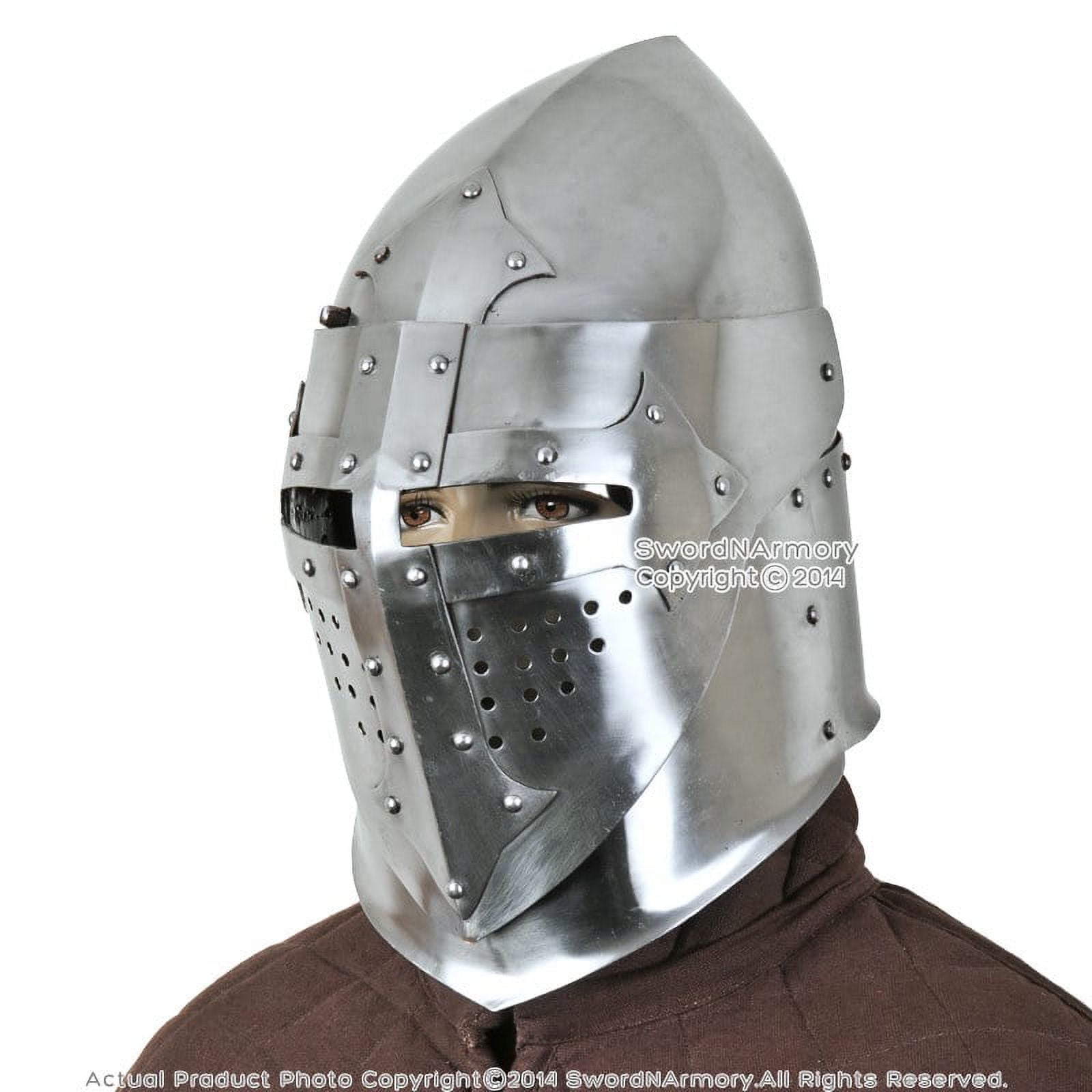 Munetoshi 16G Medieval Knight Pig Faced Bascinet Helmet Cosplay Steel ...