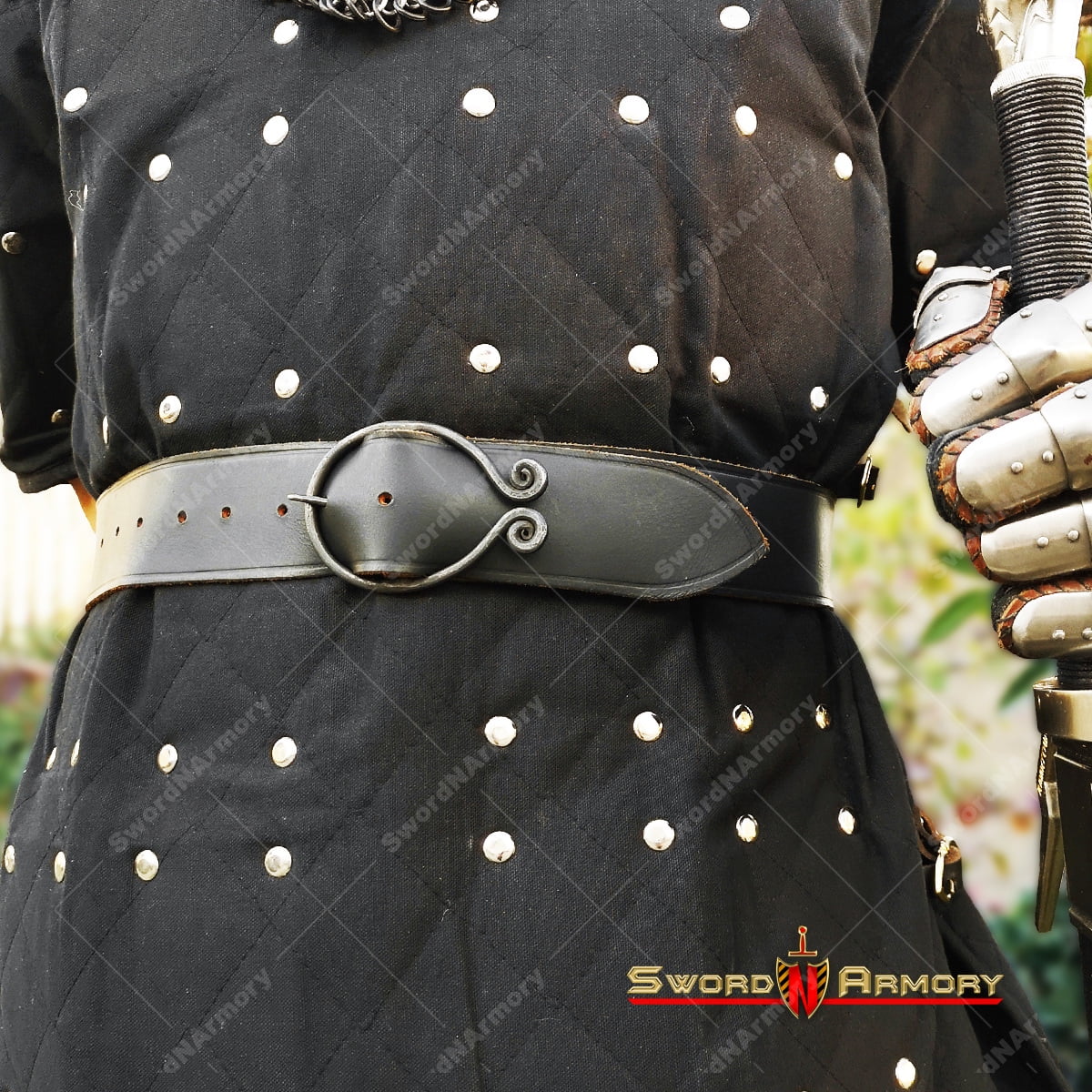 Munetoshi Brown Dark Age Medieval Belt with Hand Forged Iron Buckle ...