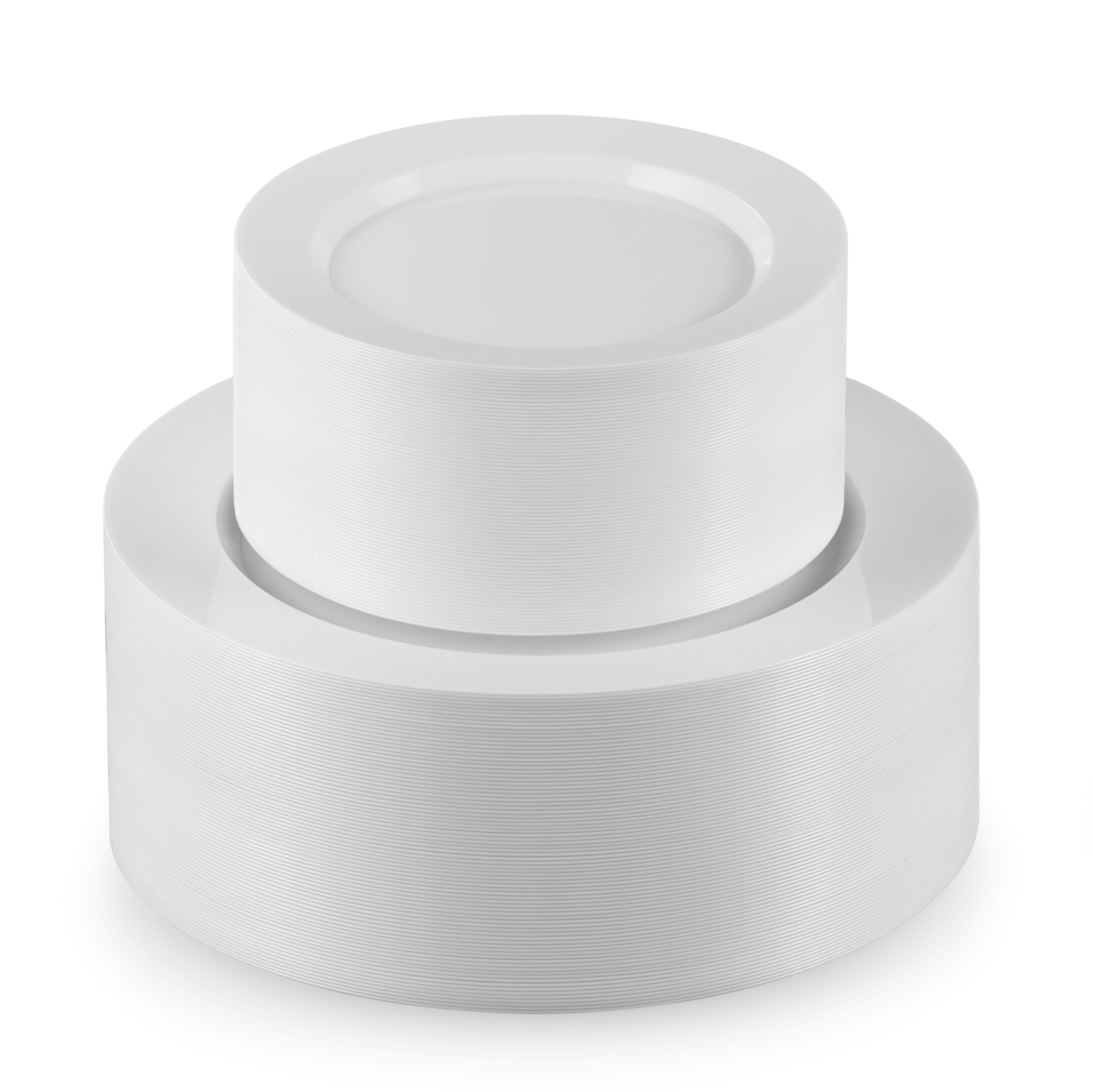 Munfix 00 White Plastic IEF31 Plates Set, 50 Pcs 10 Inch Plastic Dinner ...