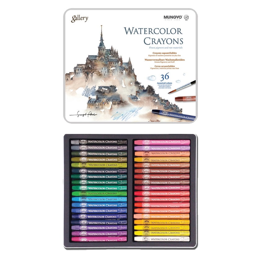 Mungyo Professional Gallery Watercolor Crayons 36 Colors MAC-36T ...
