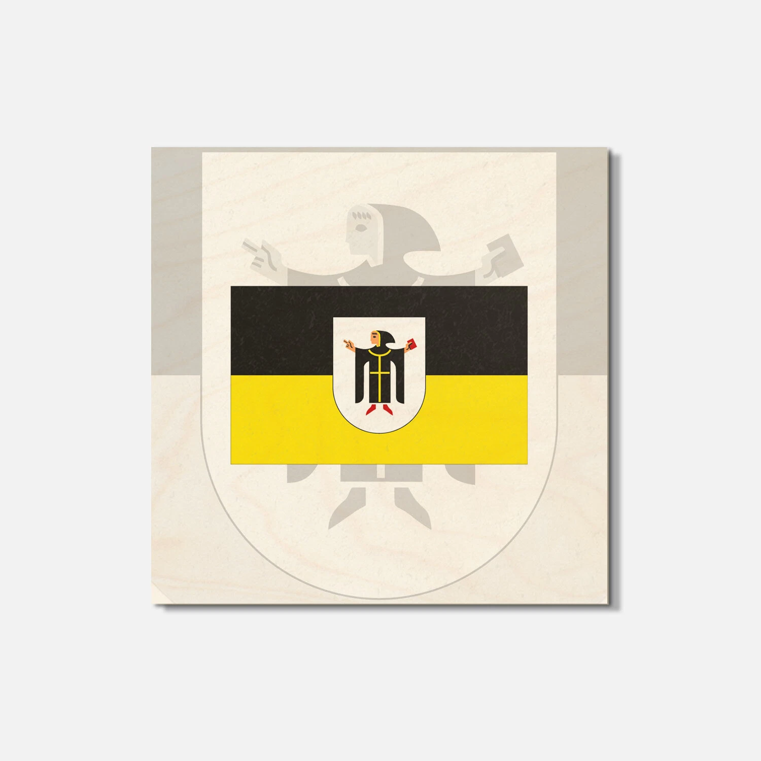 Munich City Coat Of Arms Flag Germany 4'' X 4'' Square Wooden Coaster ...